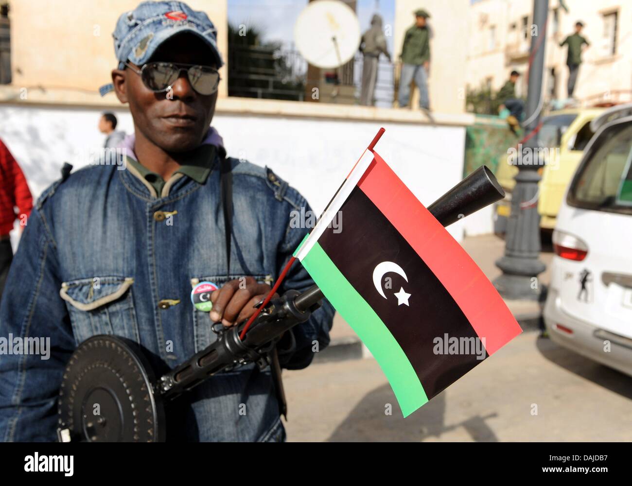 Libyan's demonstrate aginst Muammar Gaddafi in Benghazi, Libya, 06 ...