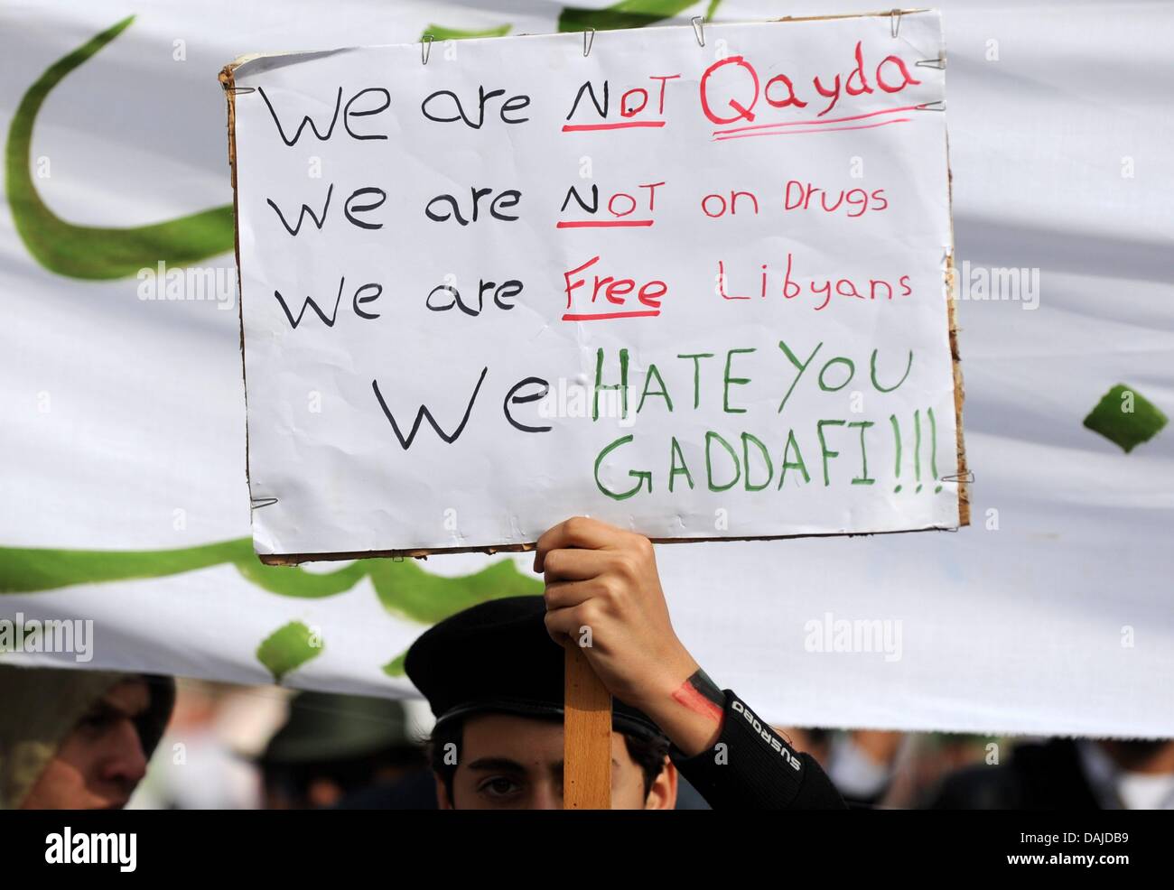 Libyans demonstrate aginst Muammar Gaddafi and Turkey in Benghazi ...