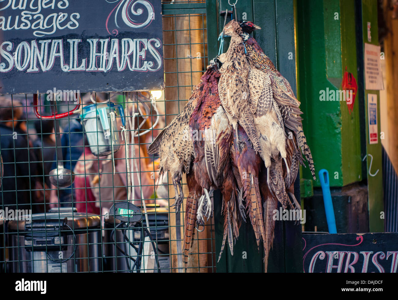 Pheasants on display in Borough Market, London Stock Photo - Alamy