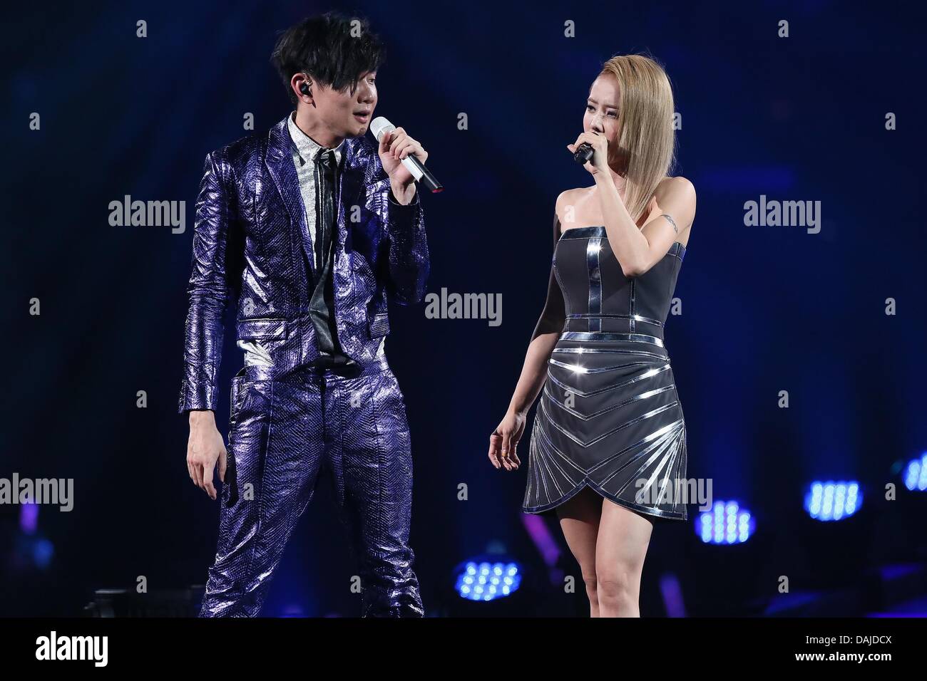 JJ Lin & Jolin Tsai performed at JJ's World tour in Taipei,Taiwan,China ...