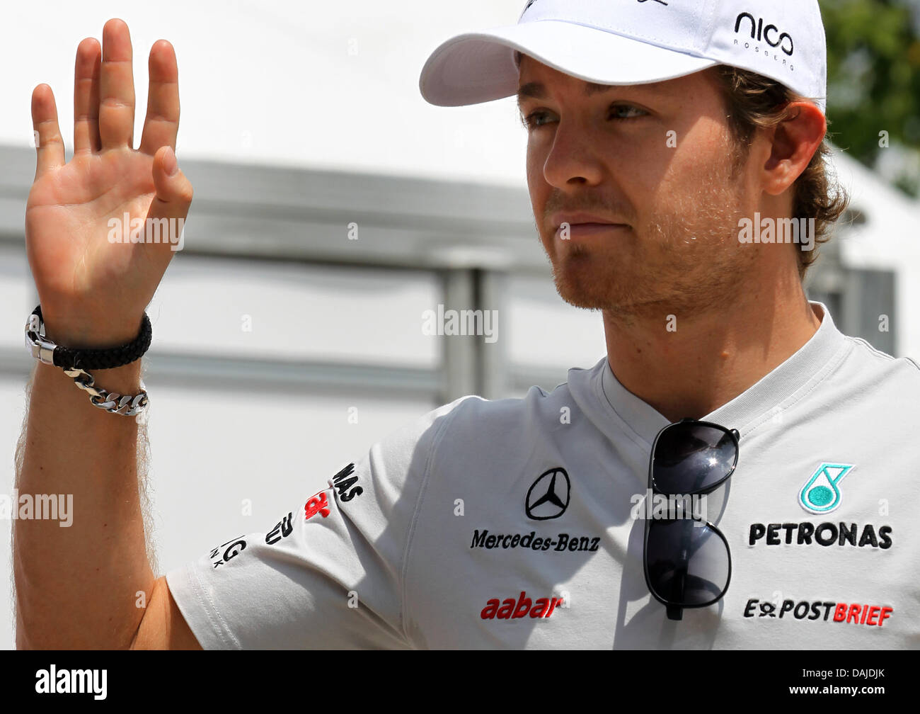 German Formula One driver Nico Rosberg of Mercedes GP arrives at the ...