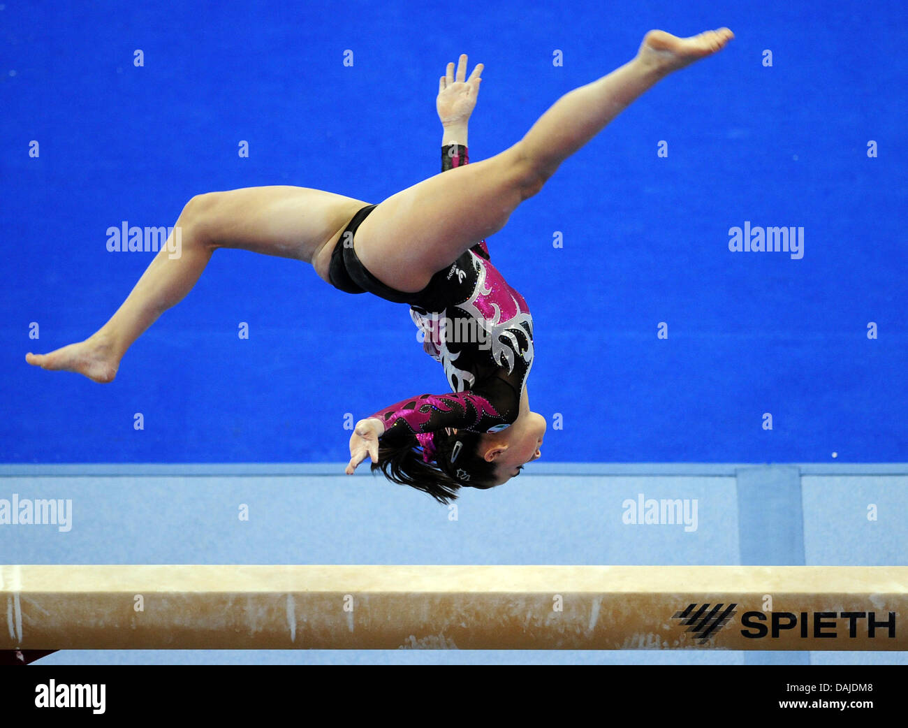 Italian gymnast Carlotta Ferlito in action on a balance beam during the ...