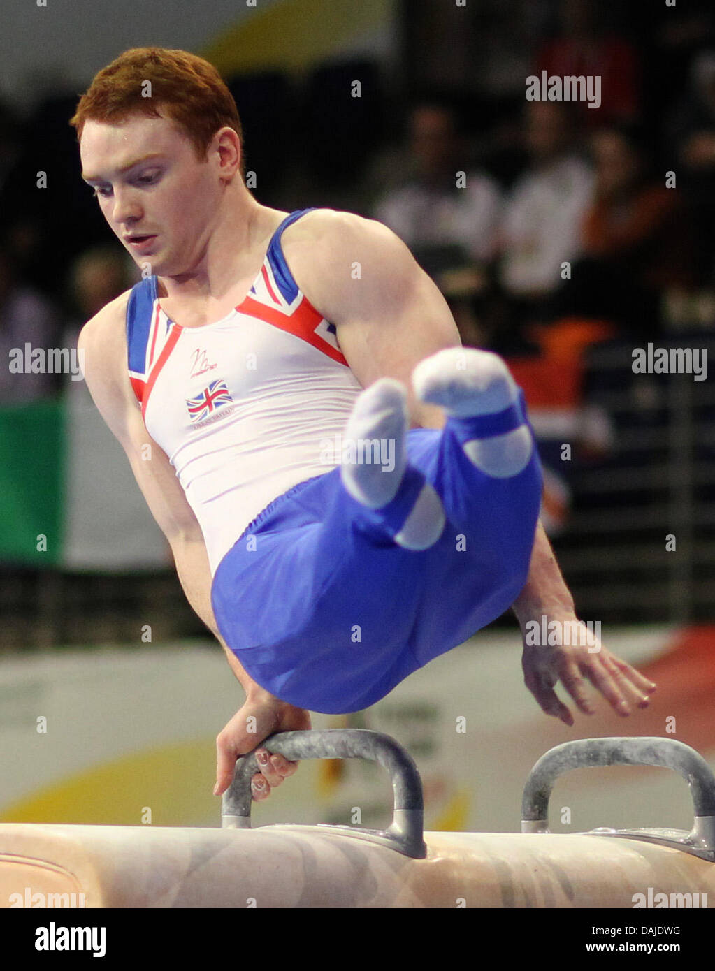 Daniel Purvis from Great Britain performs at the Gymnastics European ...