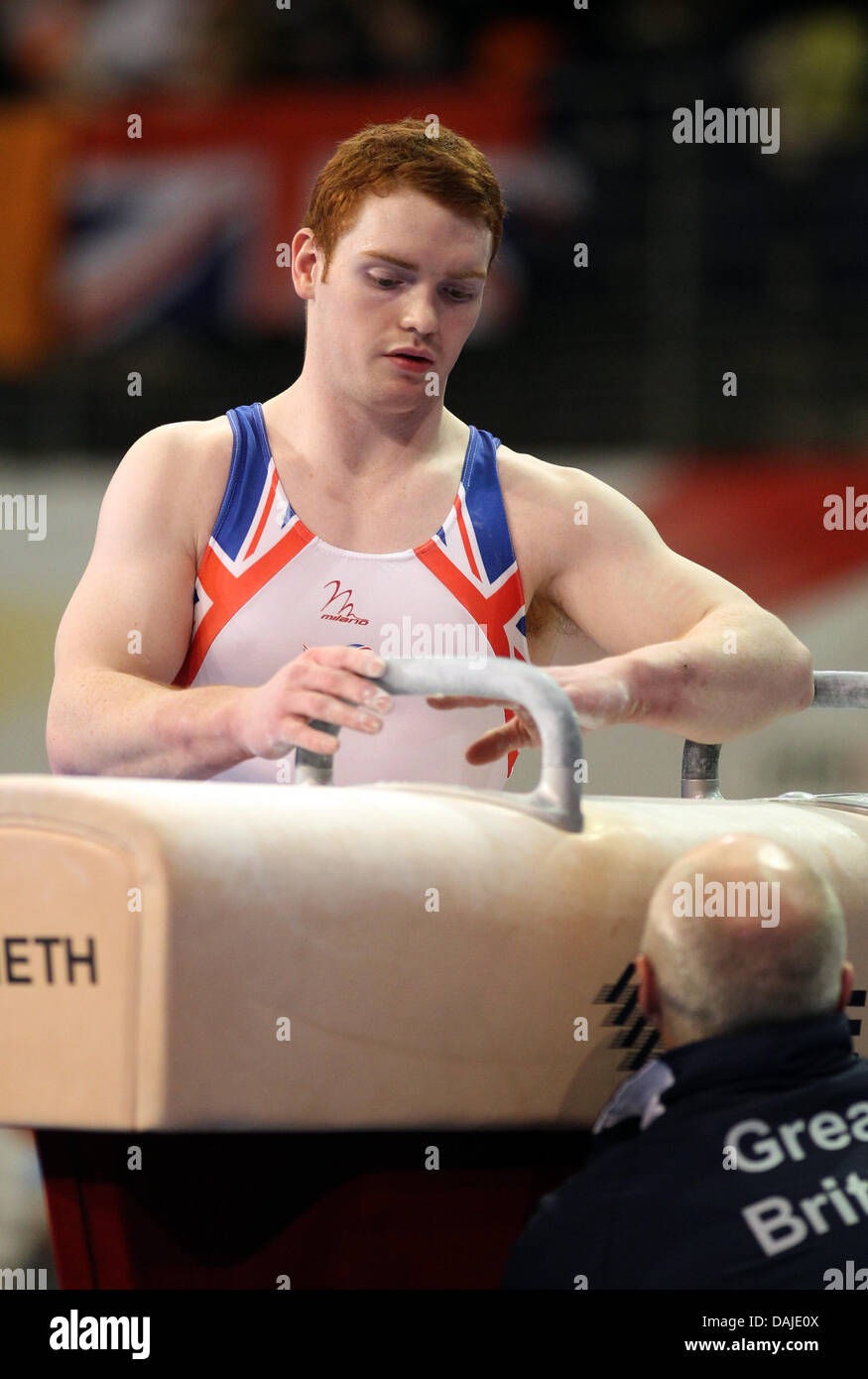Daniel Purvis from Great Britain performs at the Gymnastics European ...