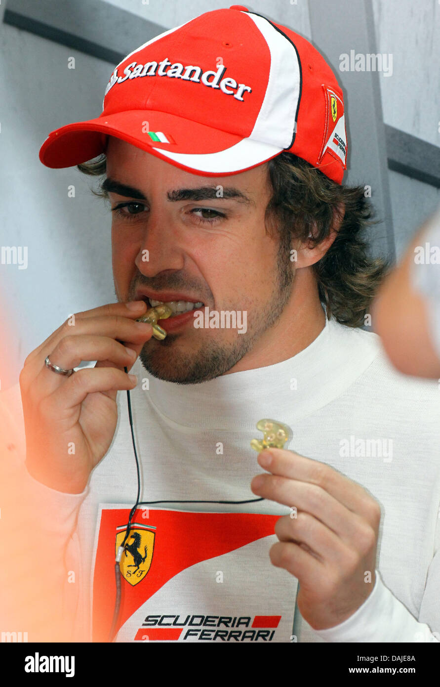 Spanish Formula One driver Fernando Alonso of Ferrari prepares for the ...