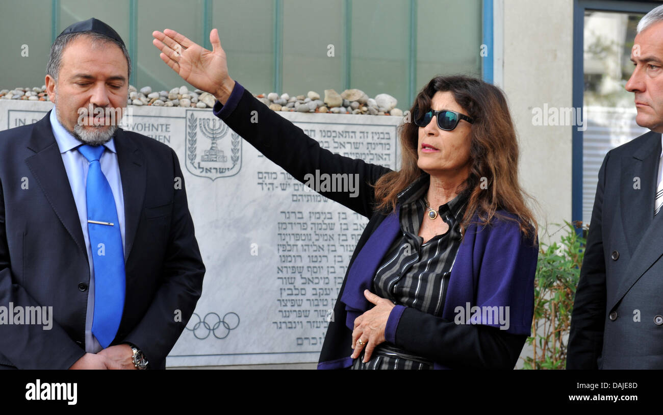 Israel's foreign minister Avigdor Lieberman (F-L), Ester Rot-Shahamorov ...