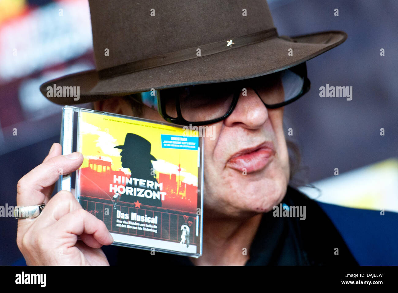 Musician Udo Lindenberg stands in from of the theater on Potsdamer ...
