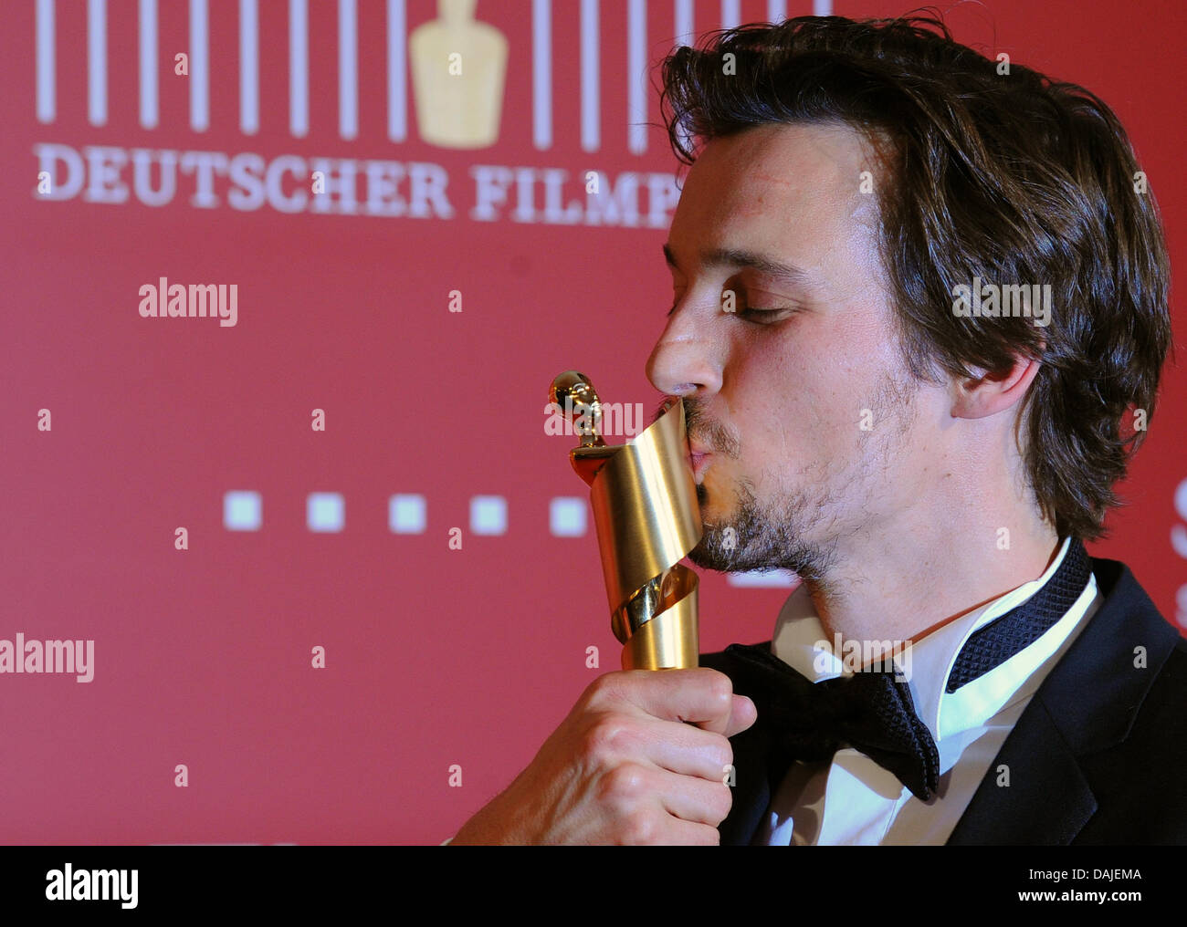 German actor Florian David Fitz poses with the Lola award during the ...