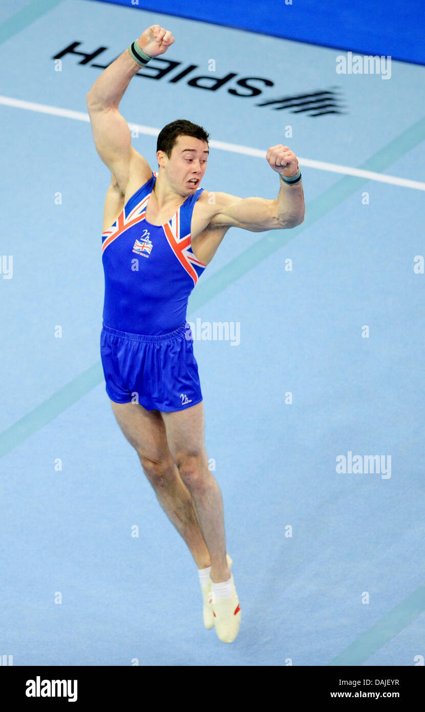 British athlete Kristian Thomas in action during the men's apparatus ...