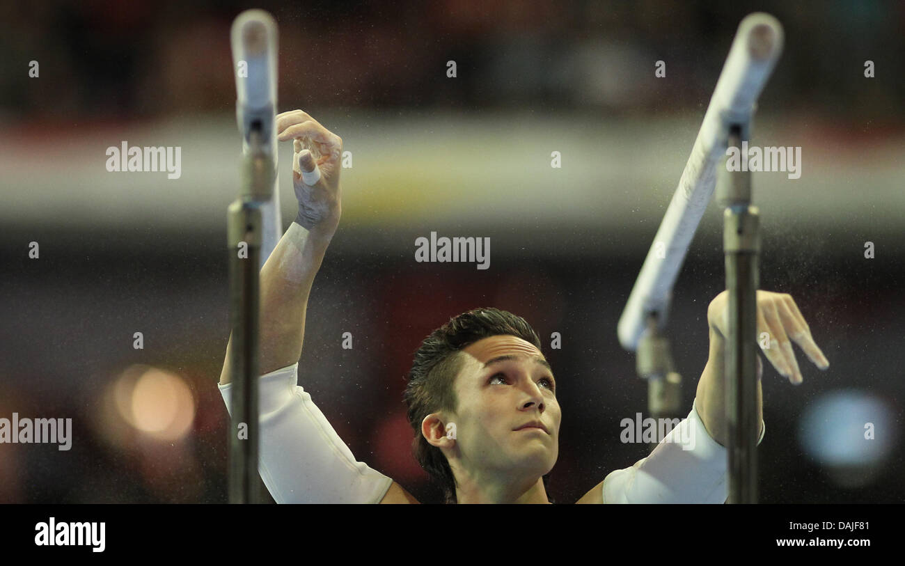 German gymnast Marcel Nguyen competes in the beam final of the European ...