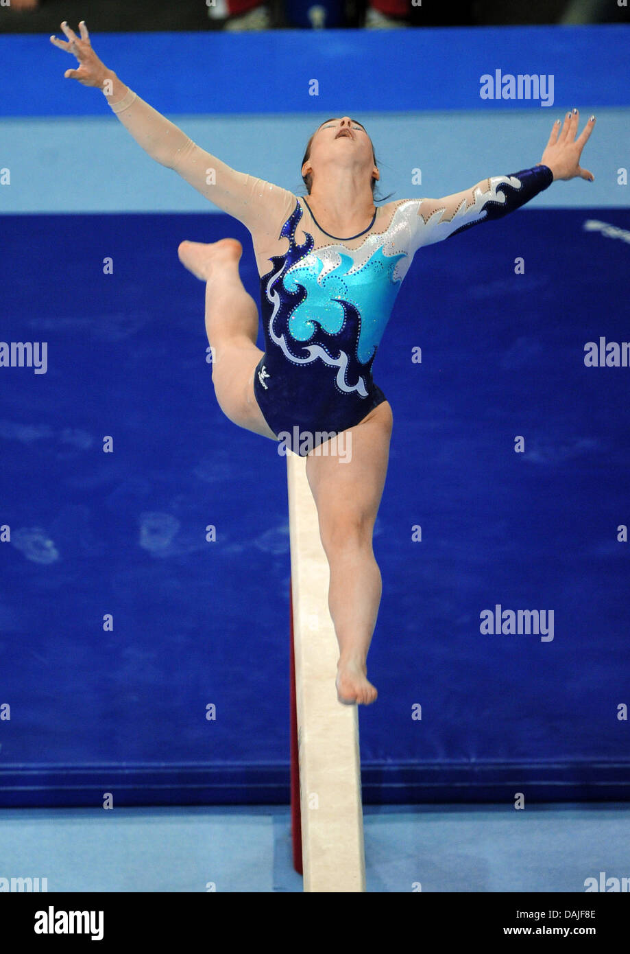 Italian gymnast Carlotta Ferlito competes in the women's balance beam ...
