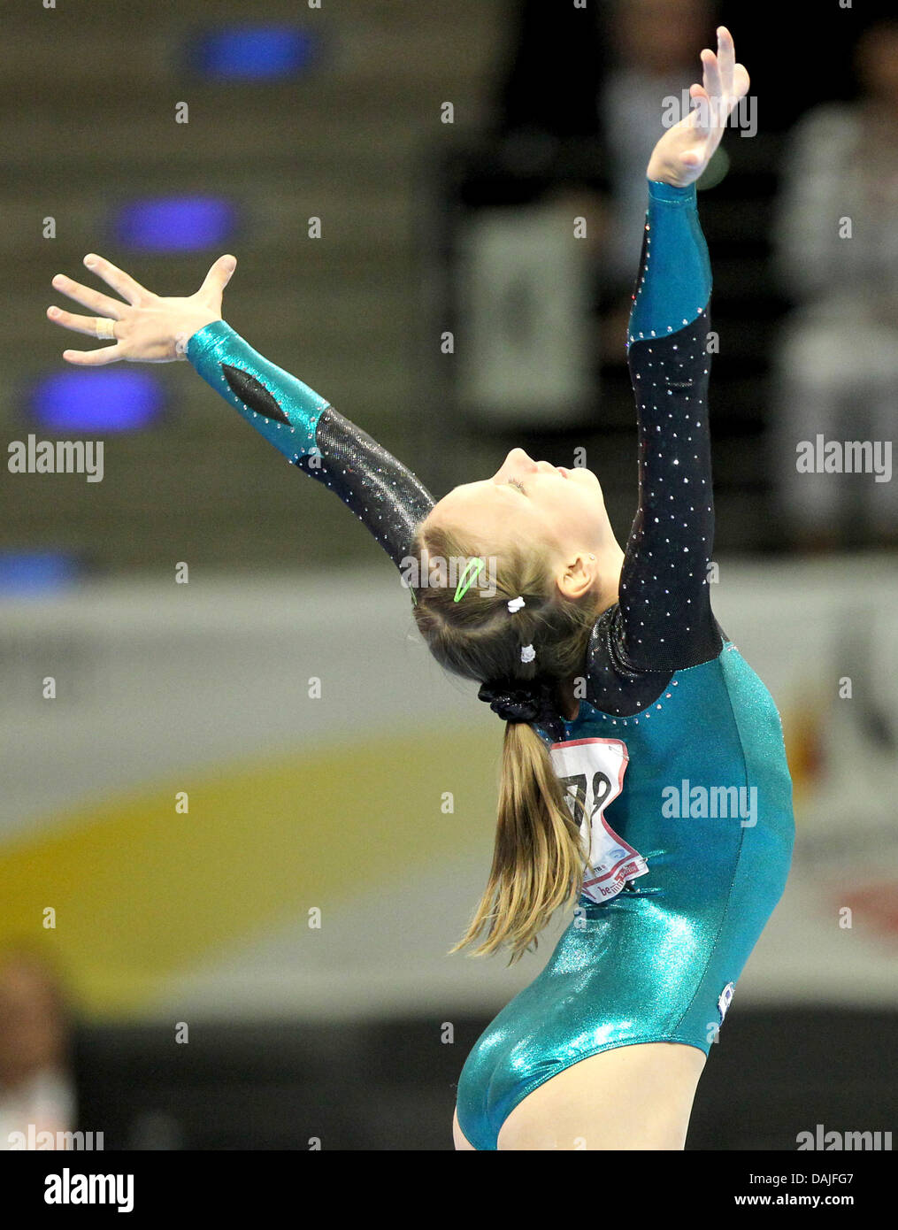 Russian gymnast Julia Belokobylskaya competes in the women's floor ...