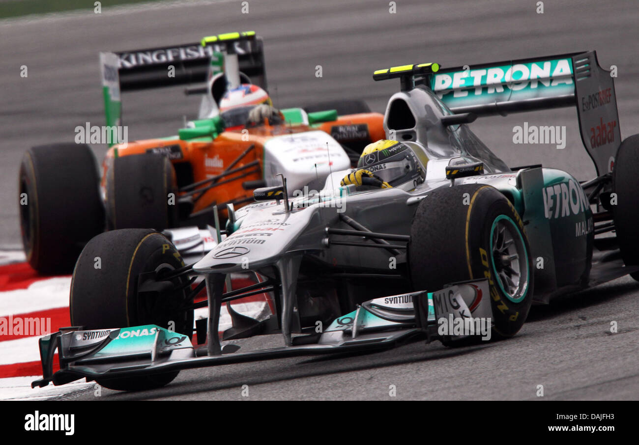 German Formula One driver Nico Rosberg of Mercedes GP steers his car ...