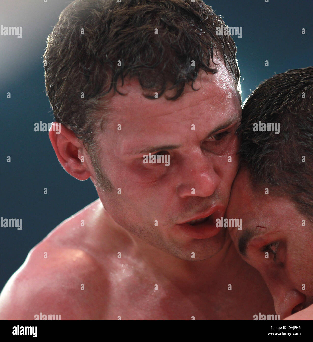 German boxer Robert Stieglitz (L) fights Armenia's Khoren Gevor for the ...