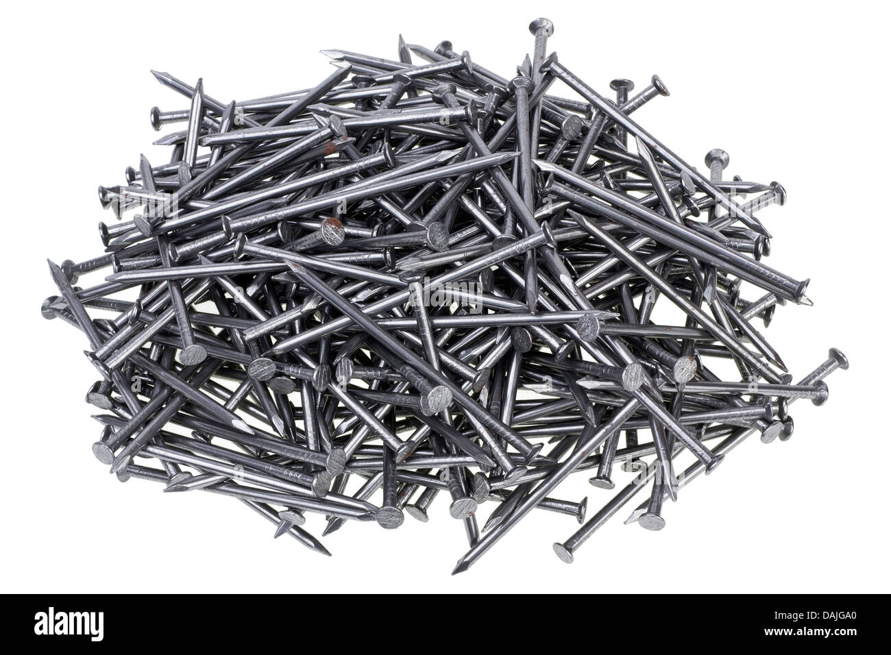 The concept of the Iron chaos of sharp nails. Isolated Stock Photo - Alamy