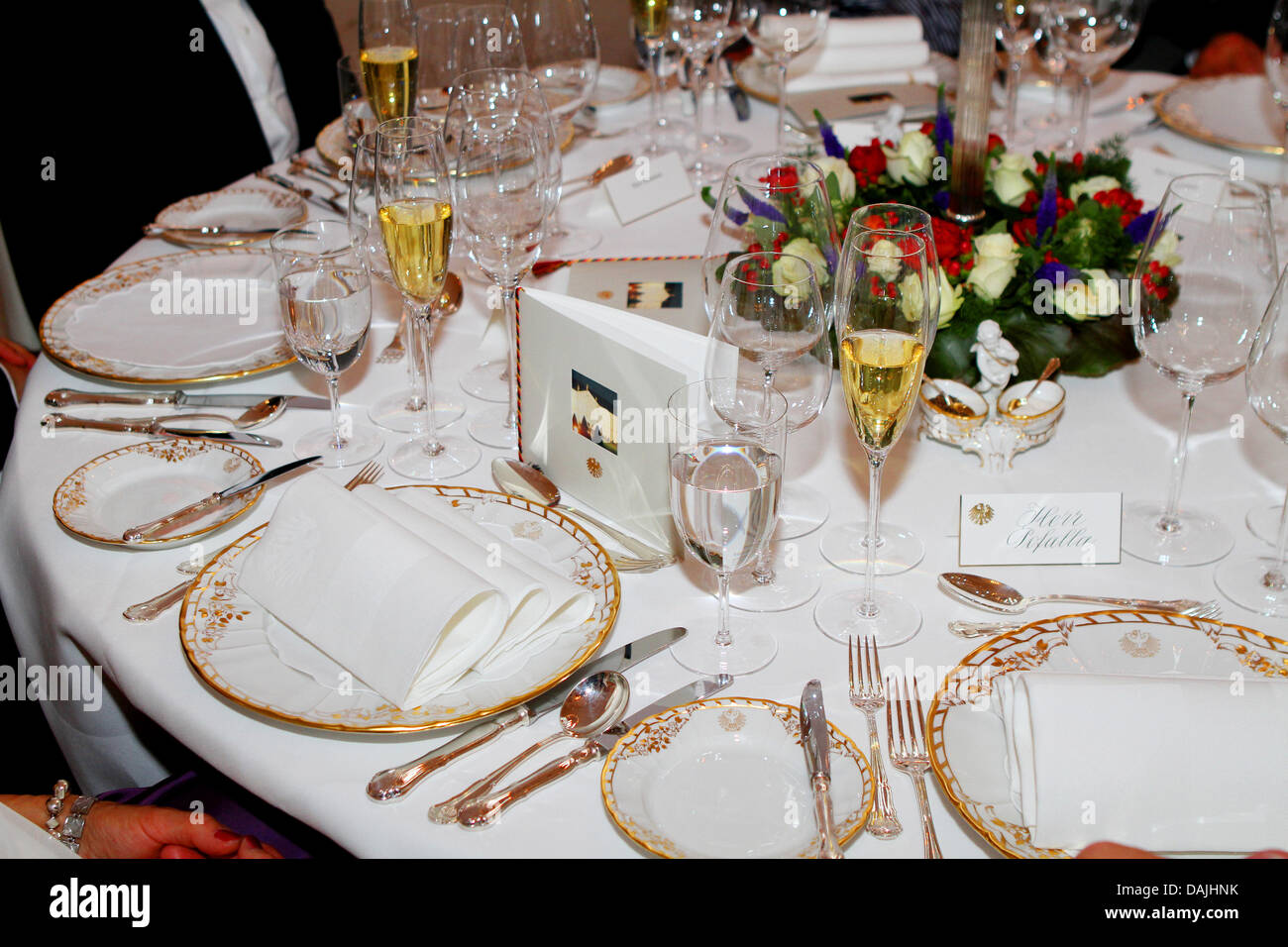 A table of the State Banquet attended by Queen Beatrix of thre ...