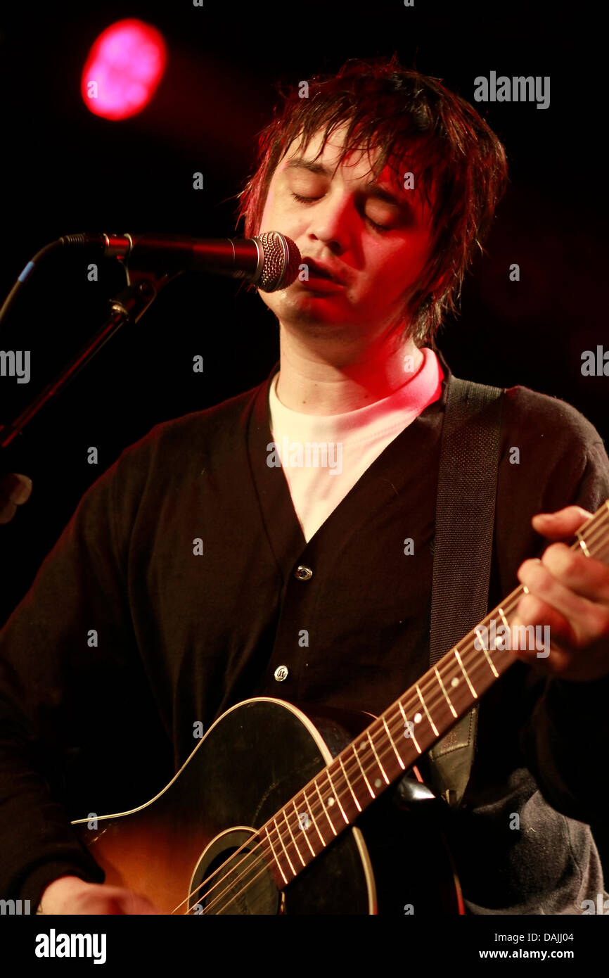 British singer Peter Doherty performs at the Postbahnhof in Berlin ...