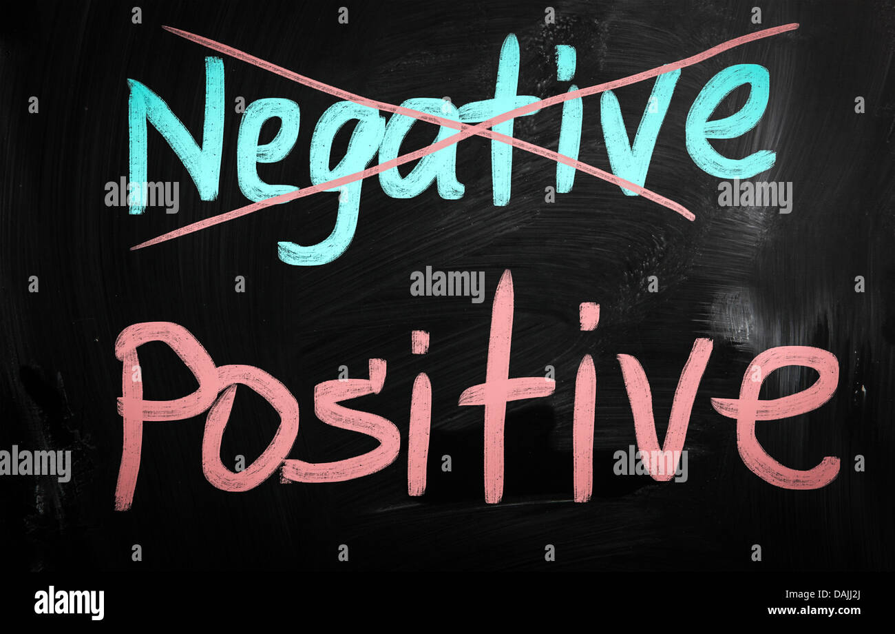 Positive handwritten with white chalk on a blackboard Stock Photo - Alamy