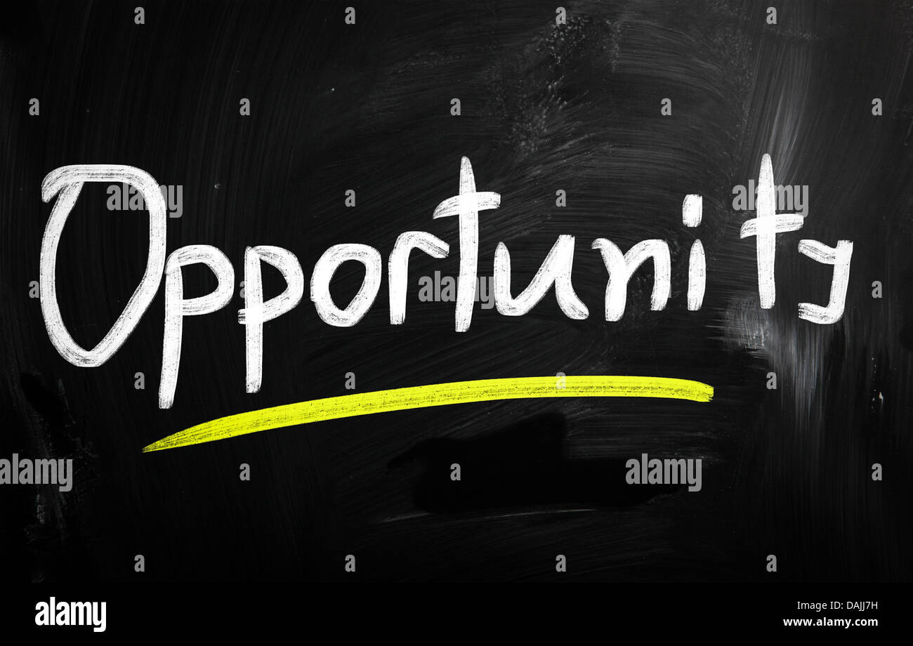 opportunity handwritten with white chalk on a blackboard Stock Photo ...
