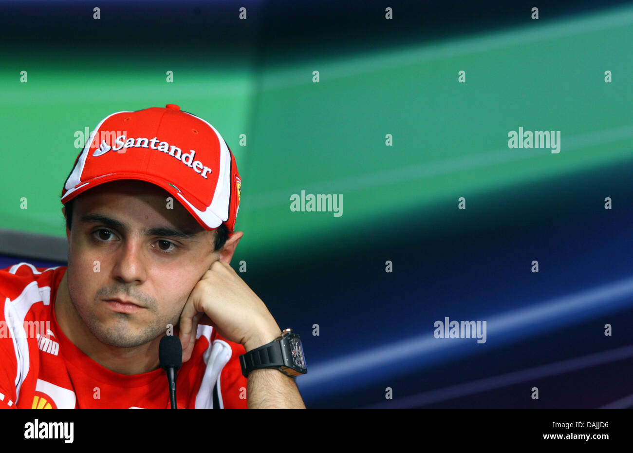 Brazilian Formula One driver Felipe Massa of Ferrari attends a press ...
