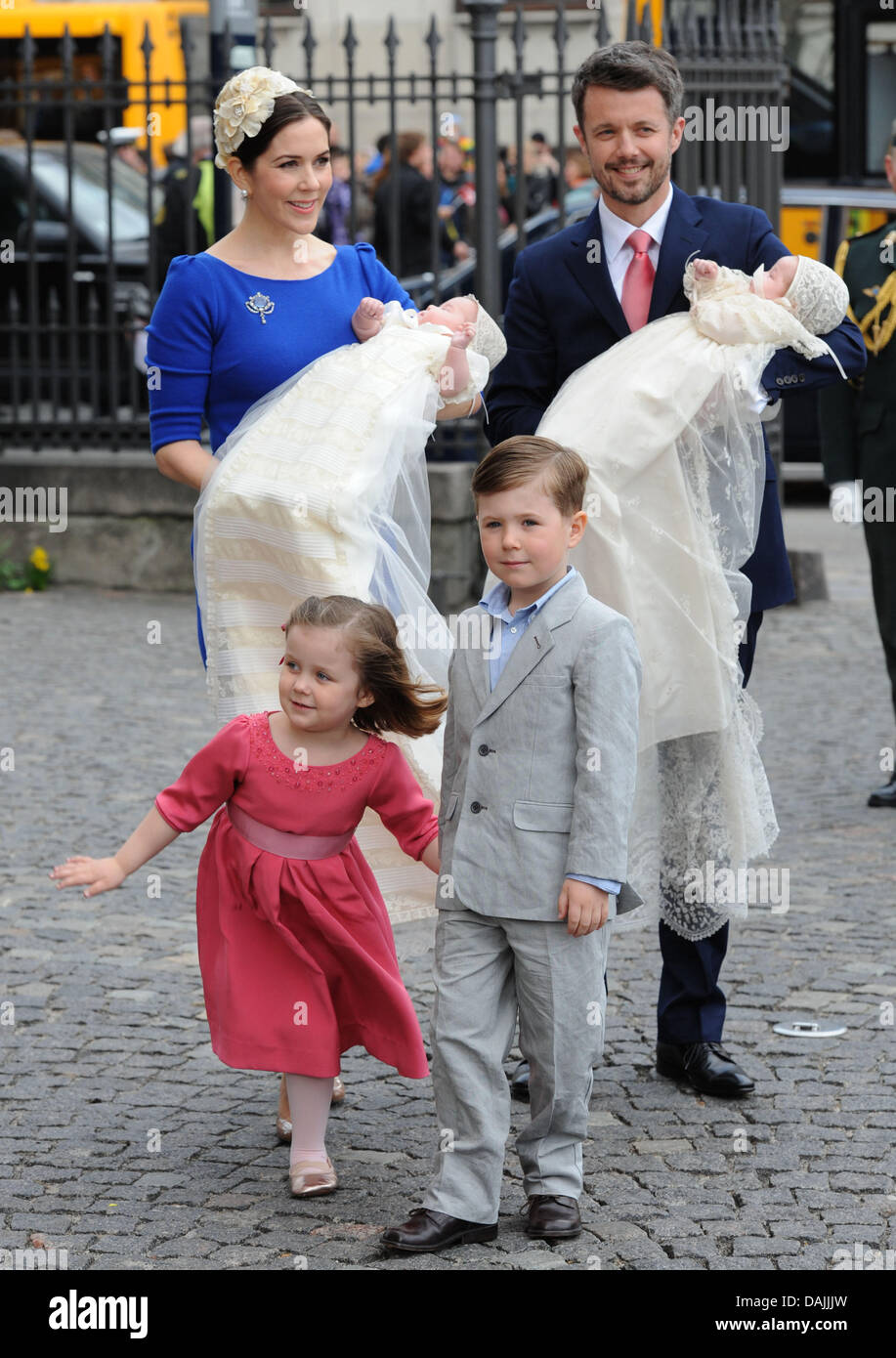 Crown Prince Frederik, Crown Princess Mary arrive with their children ...