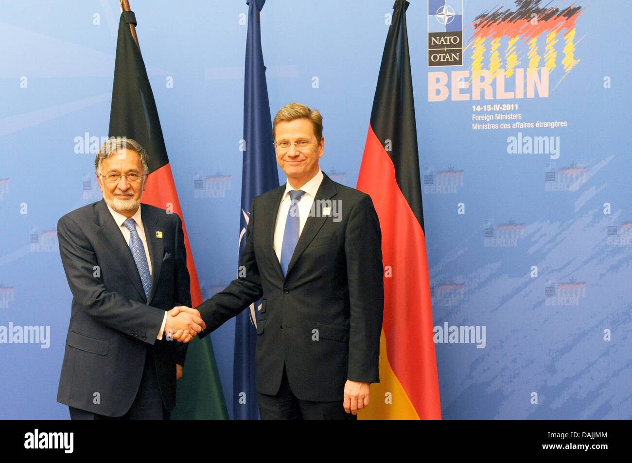 German Foreign Minister Guido Westerwelle meets Afghan Foreign Minister ...