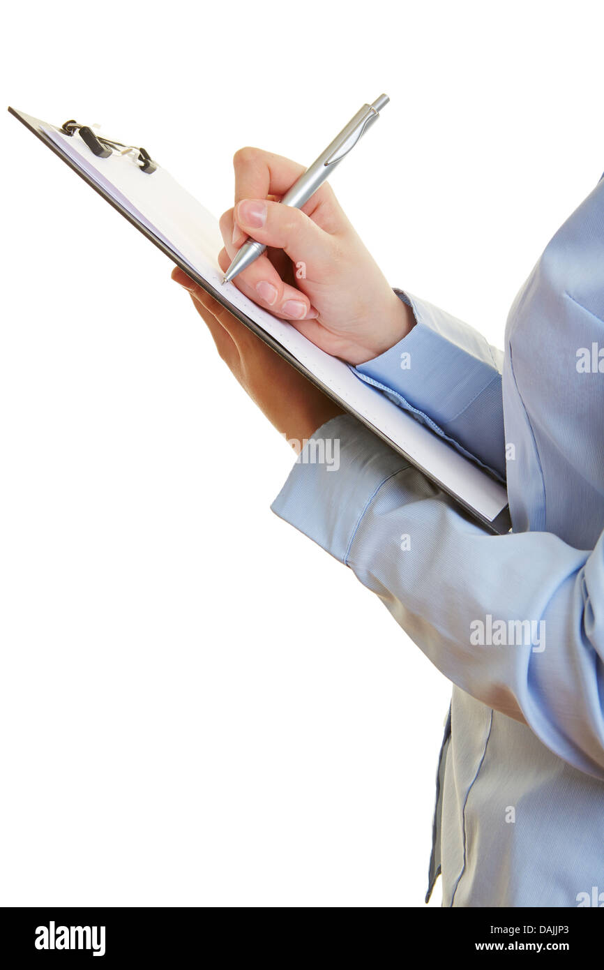 Pen checking mark on checklist on a clipboard Stock Photo - Alamy