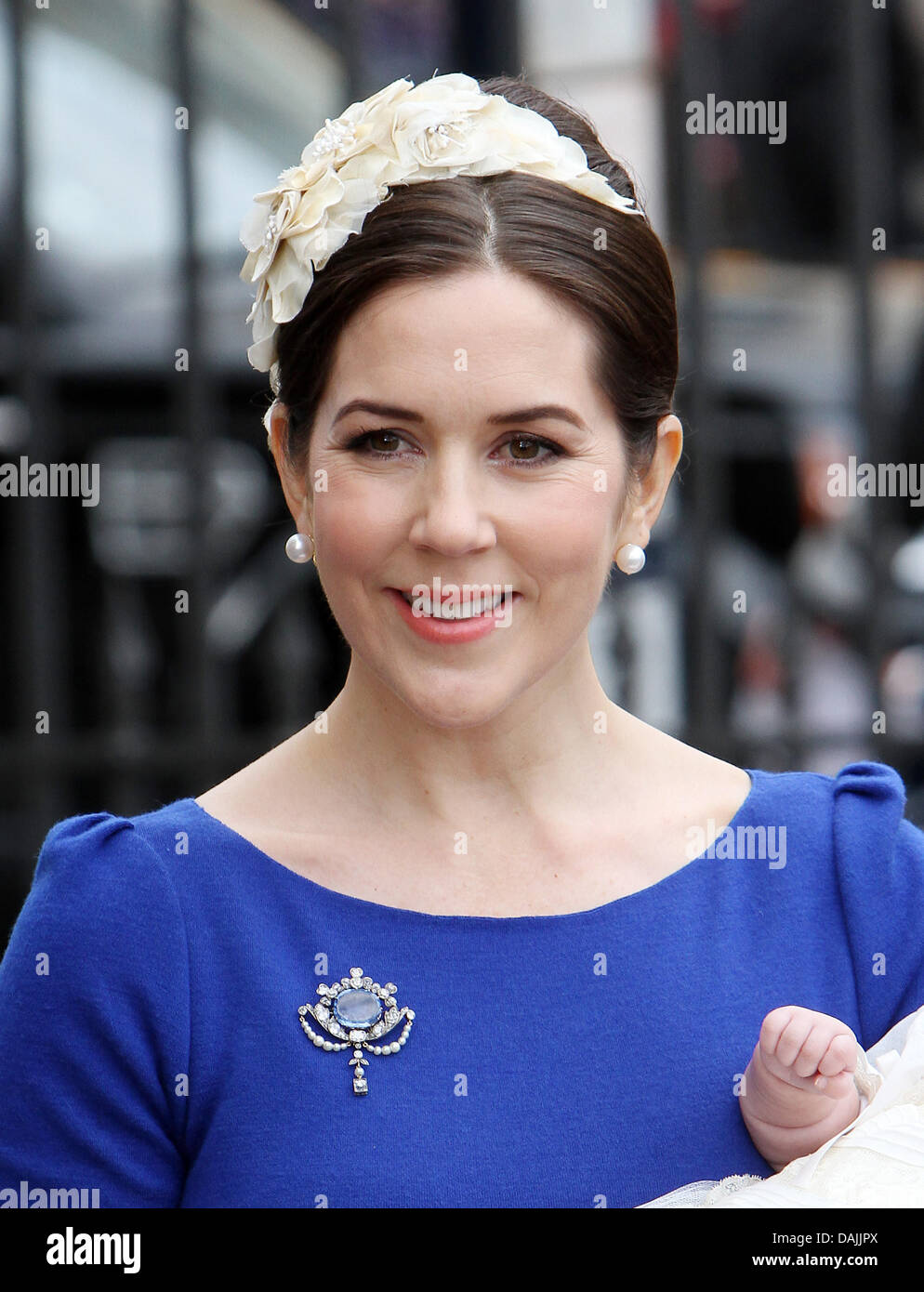 Crown Princess Mary with little Josephine leaves after the christening ...