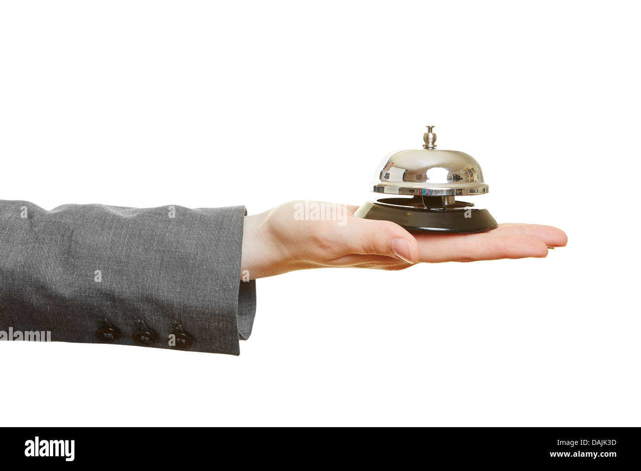 Woman hand holding service bell hi-res stock photography and images - Alamy