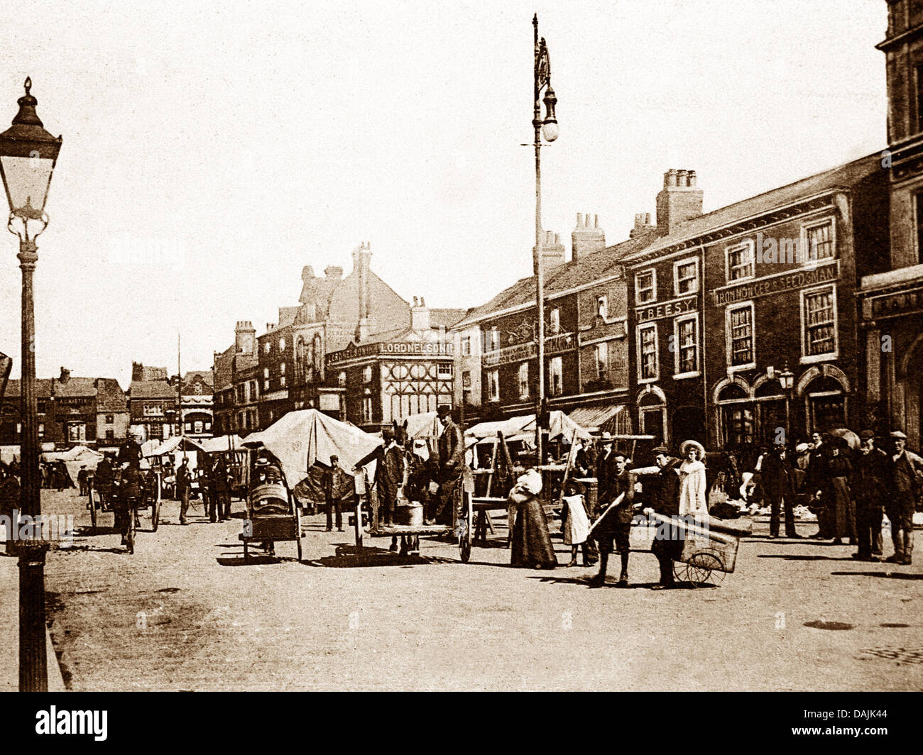 Loughborough Market Place early 1900s Stock Photo - Alamy