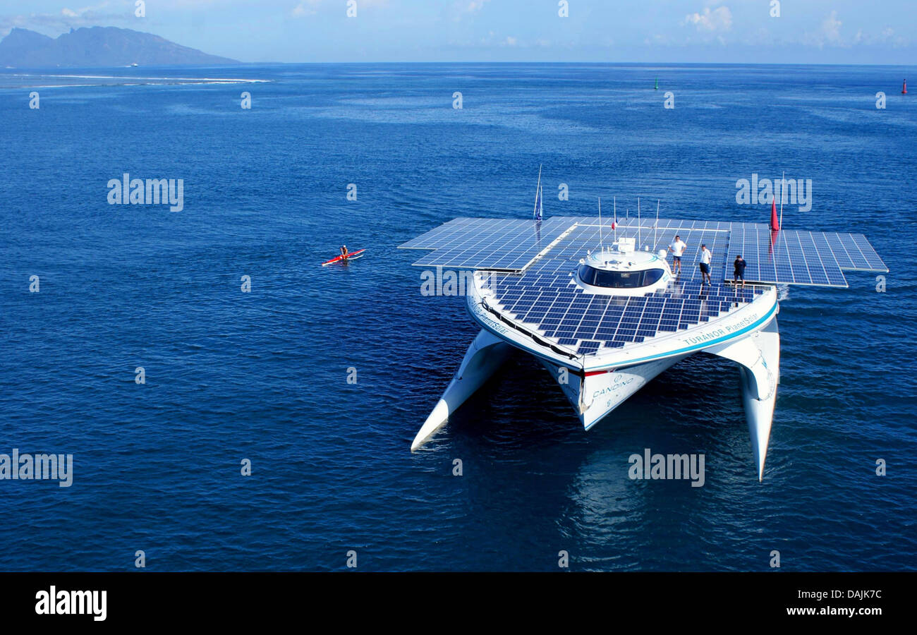 An undated handout shows The German built solar boat "MS Tûranor ...