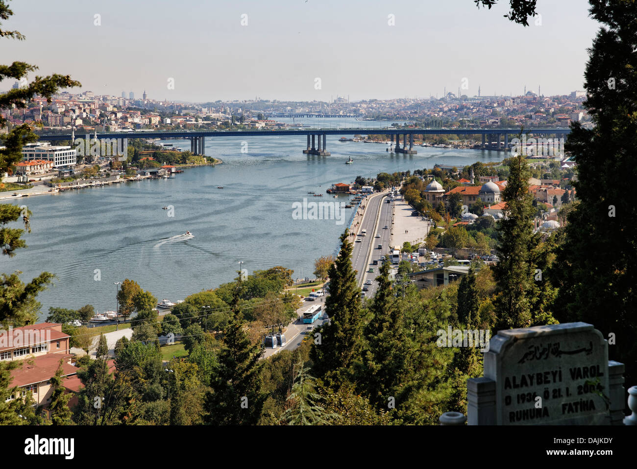 Turkey, Istanbul, View from Pierre Loti Hill to Golden Horn Stock Photo ...