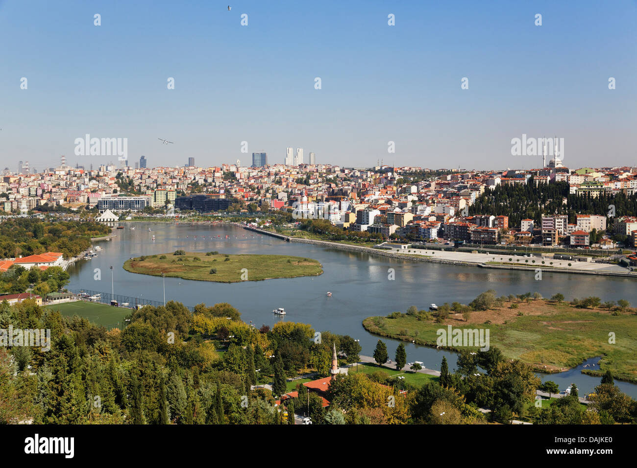 Turkey, Istanbul, View from Pierre Loti Hill across Golden Horn Stock ...