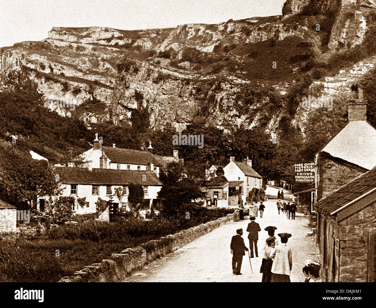 Cheddar Village early 1900s Stock Photo - Alamy