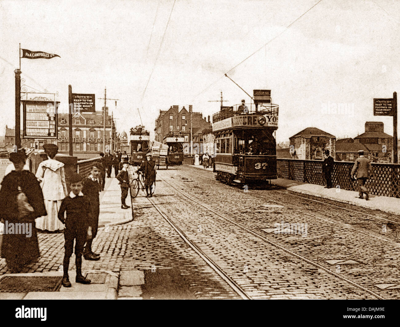 Newport Clarence Bridge early 1900s Stock Photo - Alamy