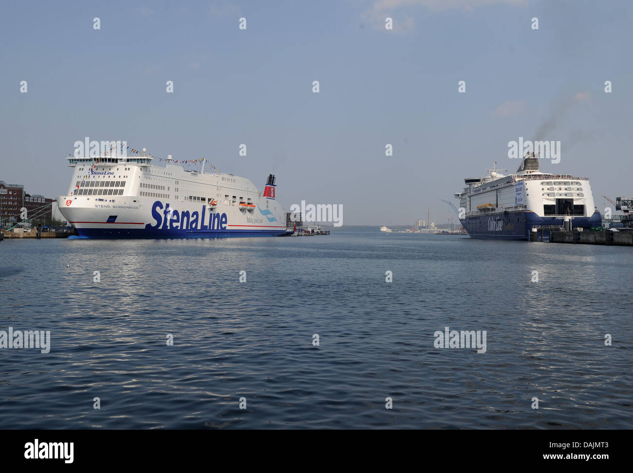 The new Stena Scandinavica (L) of the Swedish Stena Line shipping ...