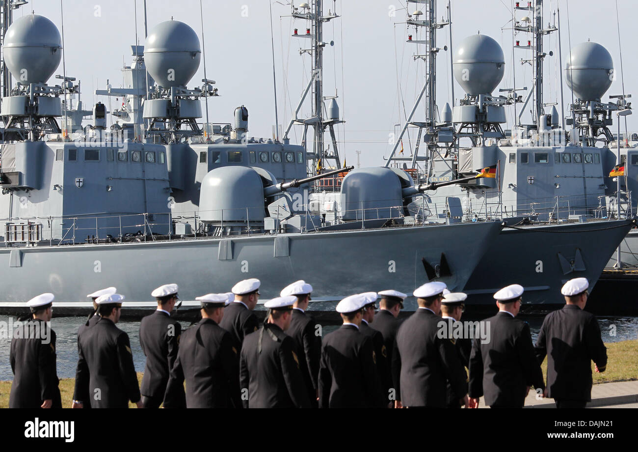 Boats of the seventh speedboat fleet of the German navy are pictured at ...