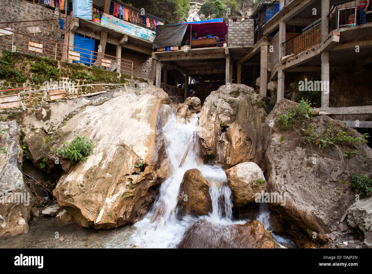 Water falling through rocks, Kempty Falls, Chakrata Road, Mussoorie ...