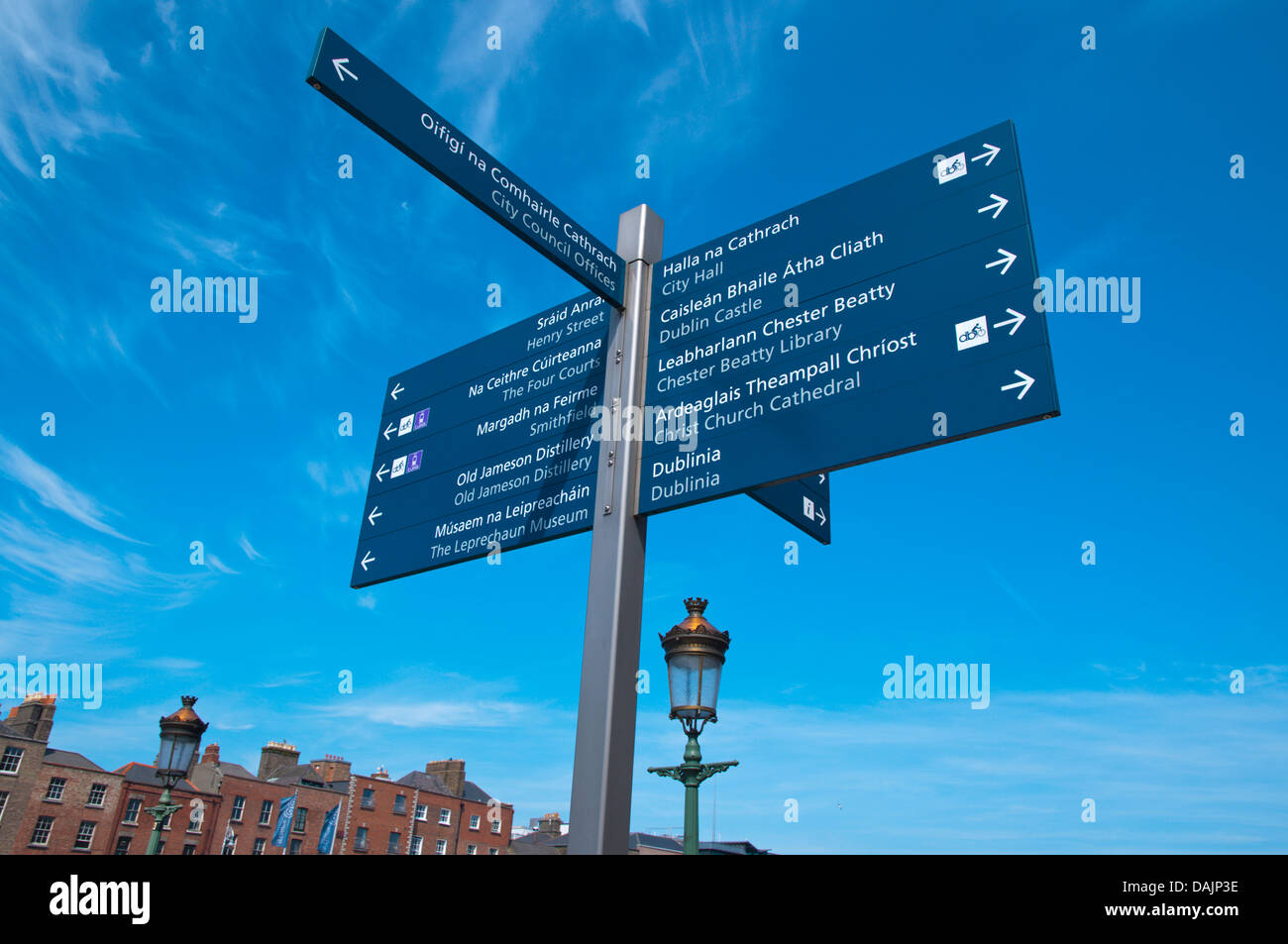 Signs for tourists central Dublin Ireland Europe Stock Photo - Alamy