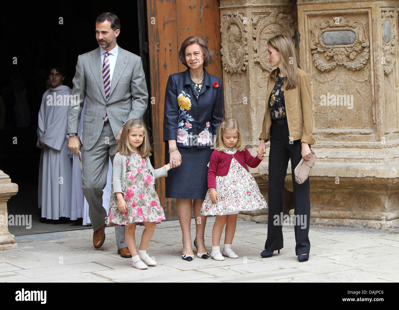 Crown Prince Felipe, Princess Leonore, Queen Sofia, Princess Sofia ...