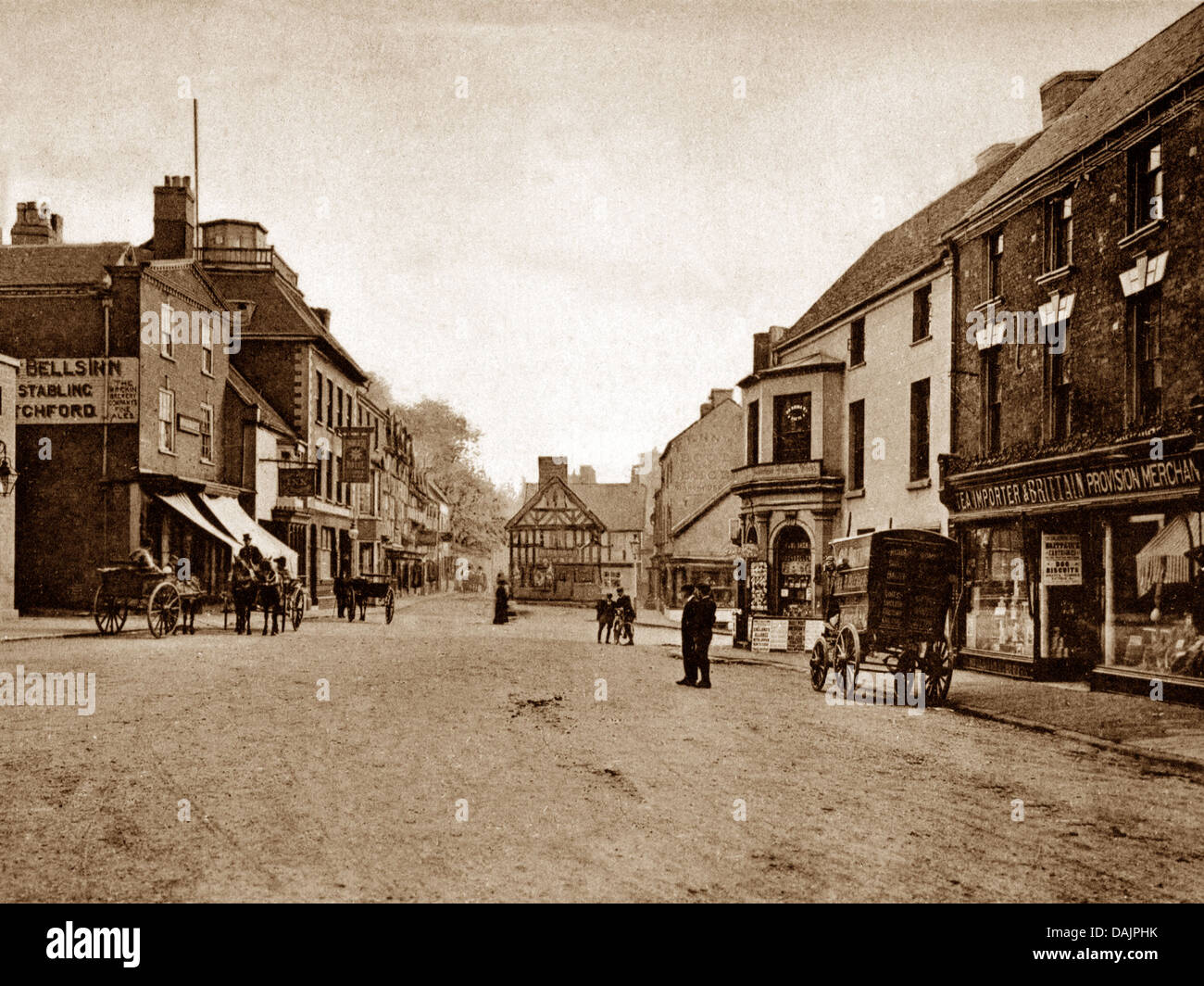 Shifnal Market Place early 1900s Stock Photo - Alamy