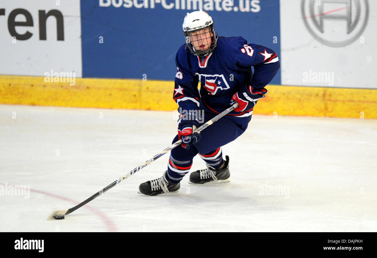 Travis Boyd of the USA team plays during the IIHF Ice Hockey World U18 ...