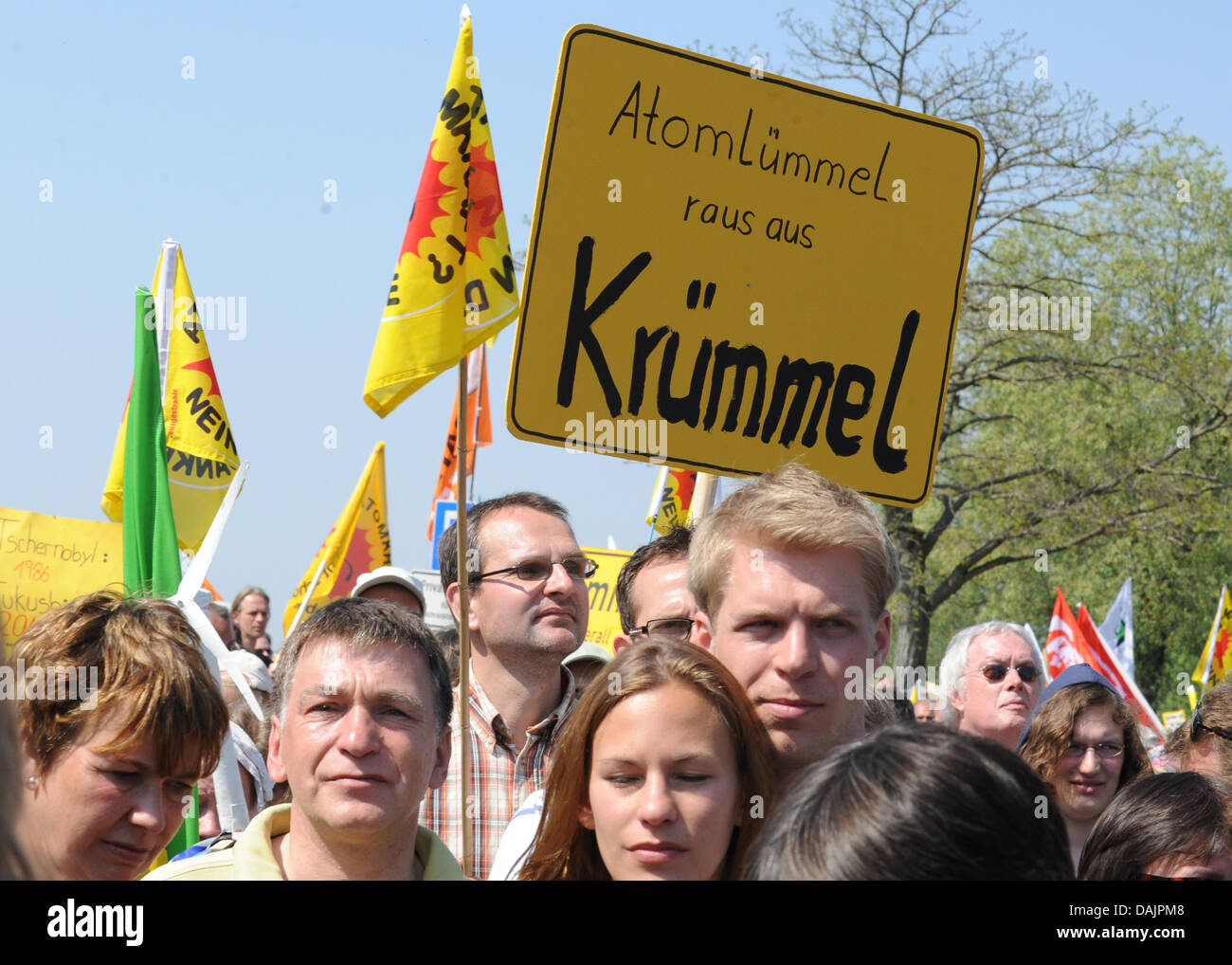 Anti-nuclear activists stage a protest nearby the Kruemmel nuclear ...