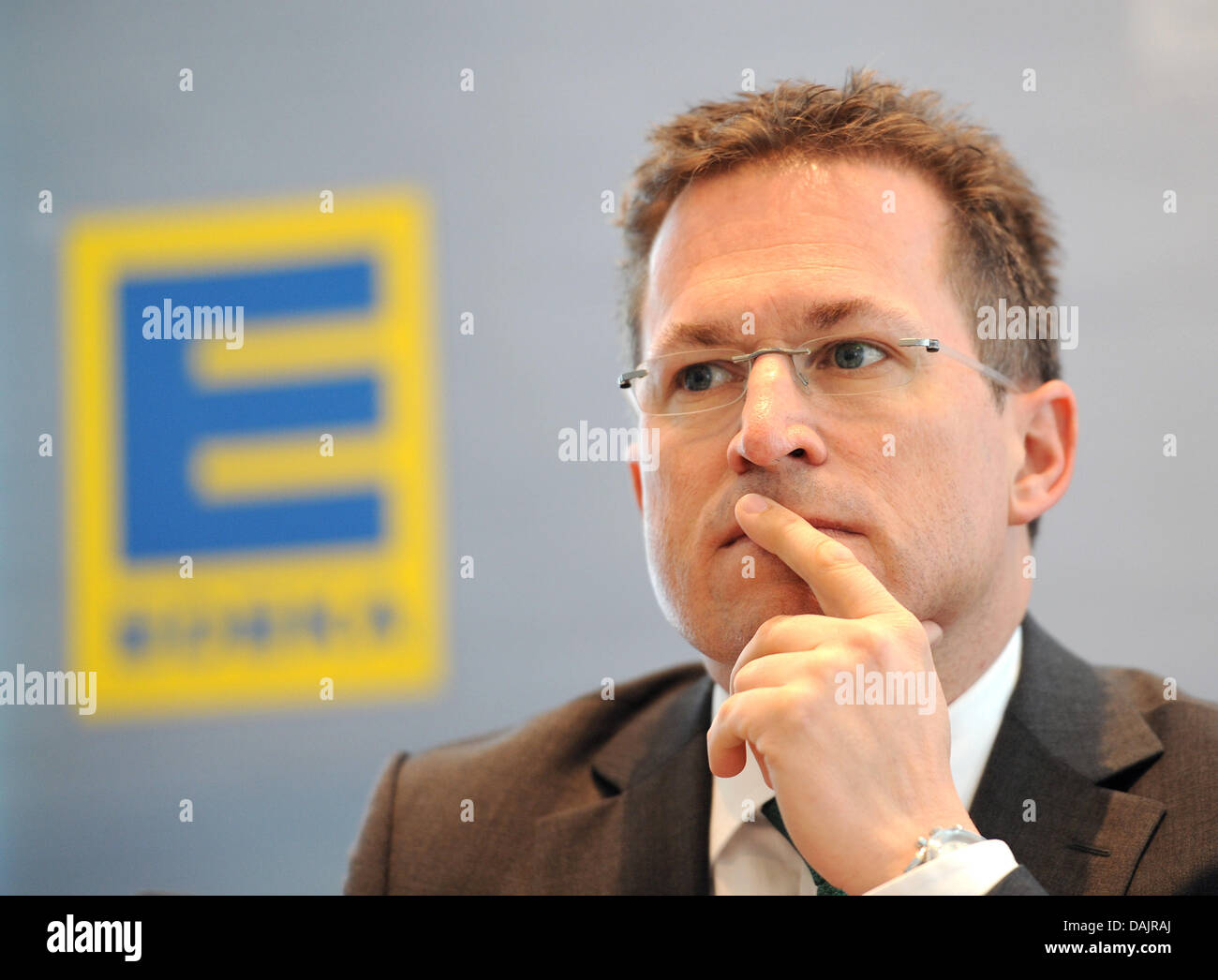 CEO of Edeka, Markus Mosa, is pictured at a press briefing on annual ...