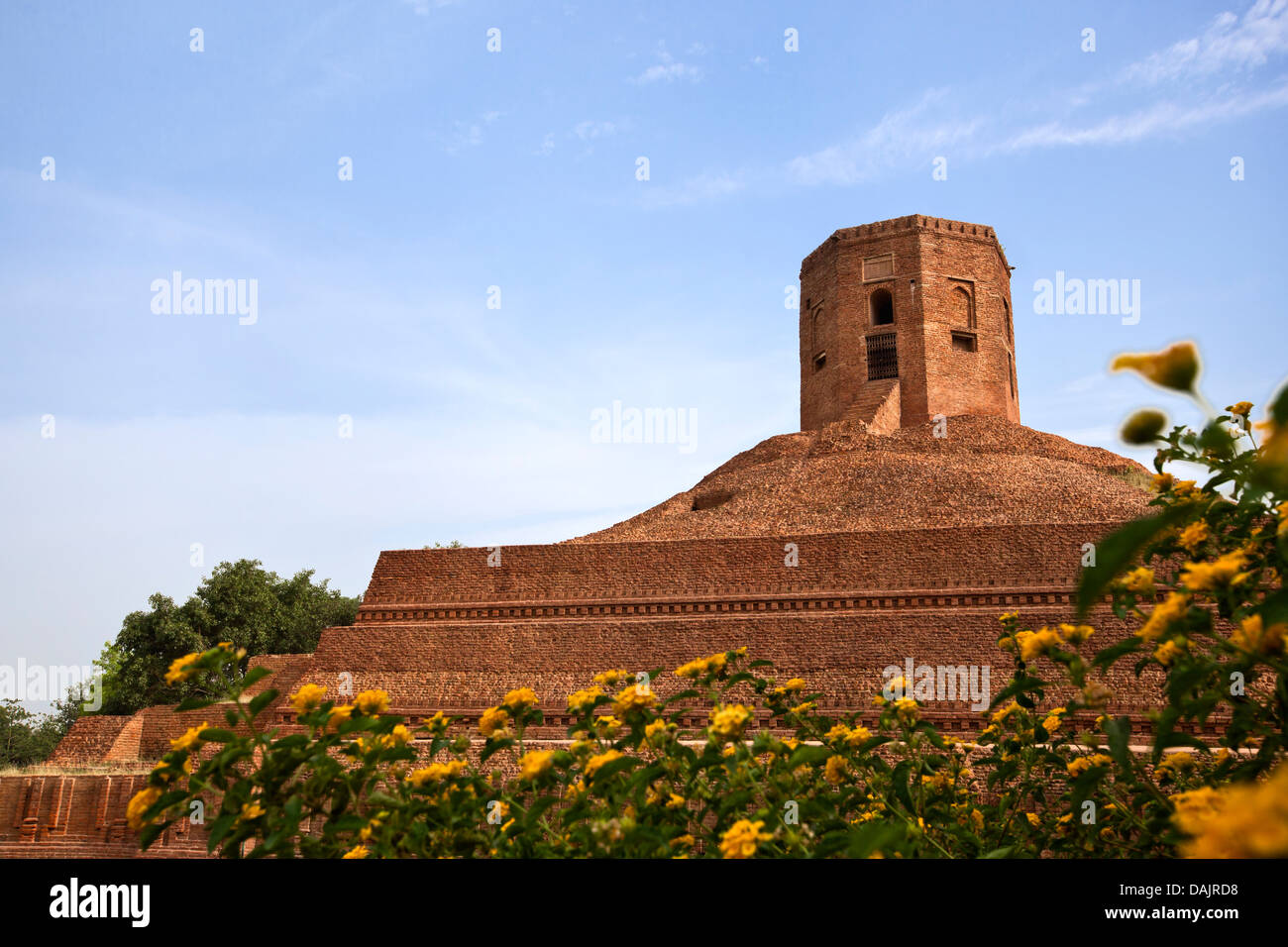 Ruins of Buddhist stupa, Chaukhandi Stupa, Sarnath, Varanasi, Uttar ...