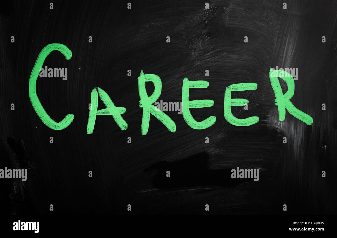 Career handwritten with white chalk on a blackboard Stock Photo - Alamy