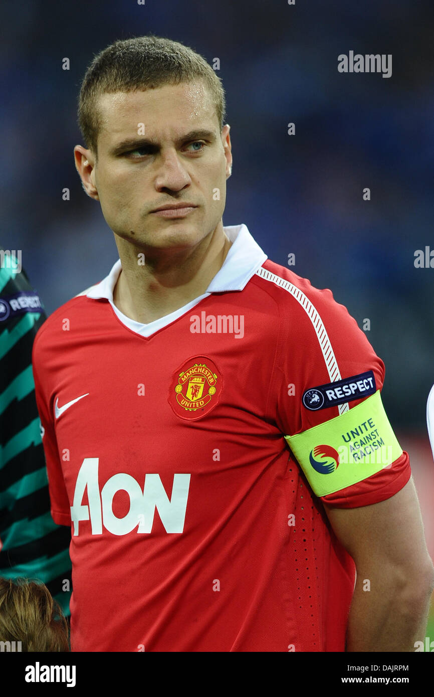 Manchester's Nemanja Vidic is pictured after the UEFA Champions League ...