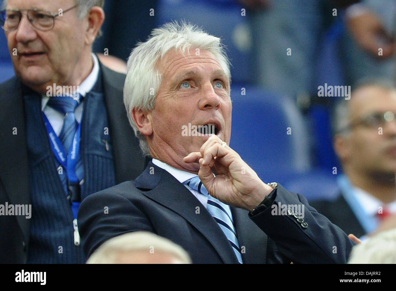 Former player of the German Bundesliga, Klaus Fischer, watches the UEFA ...