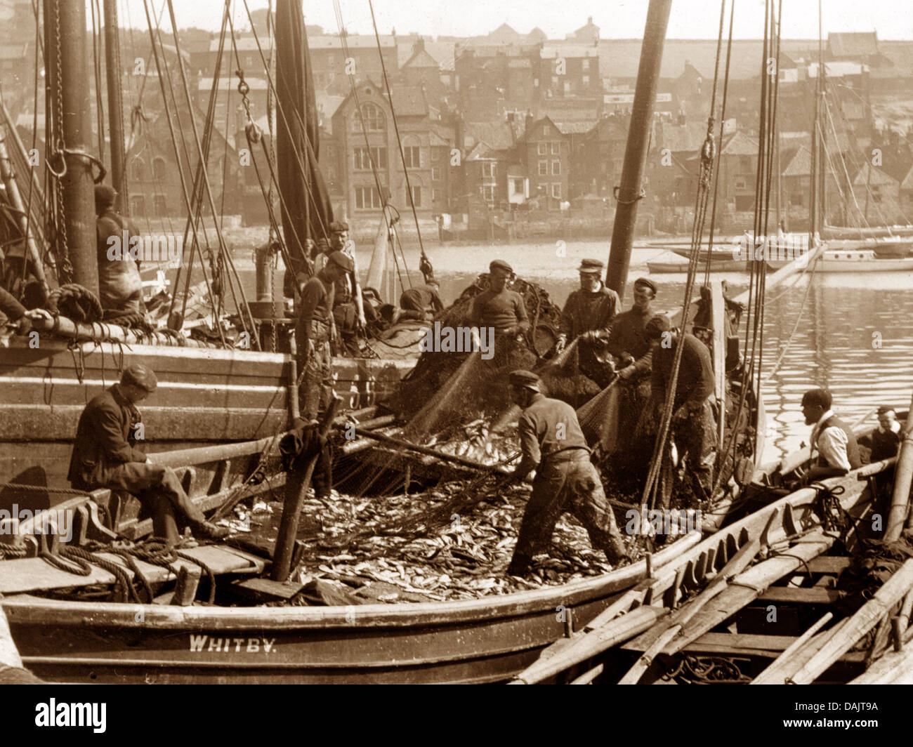 Whitby Fishermen early 1900s Stock Photo - Alamy