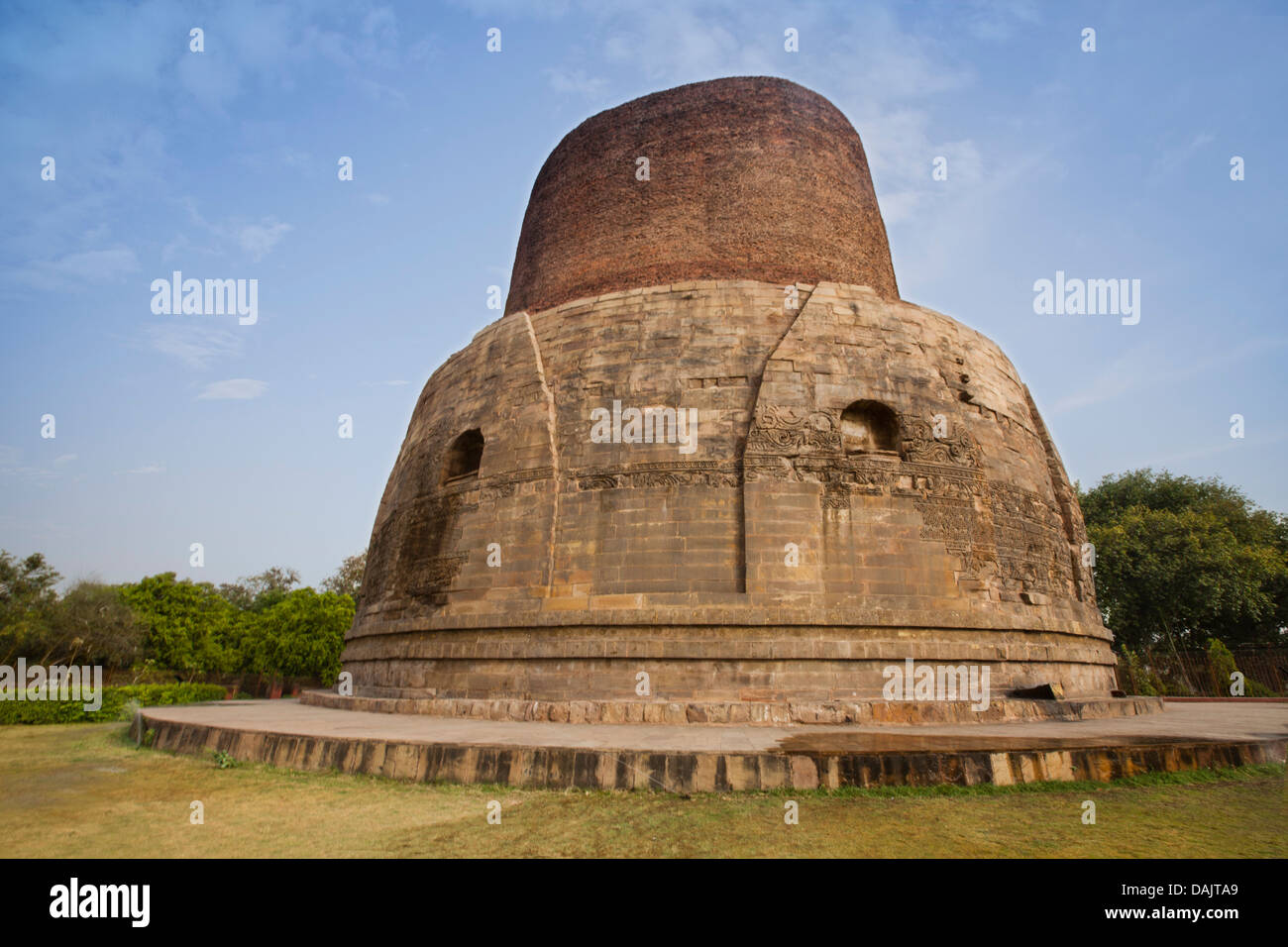 Buddhist stupa, Dhamek stupa, Sarnath, Varanasi, Uttar Pradesh, India ...